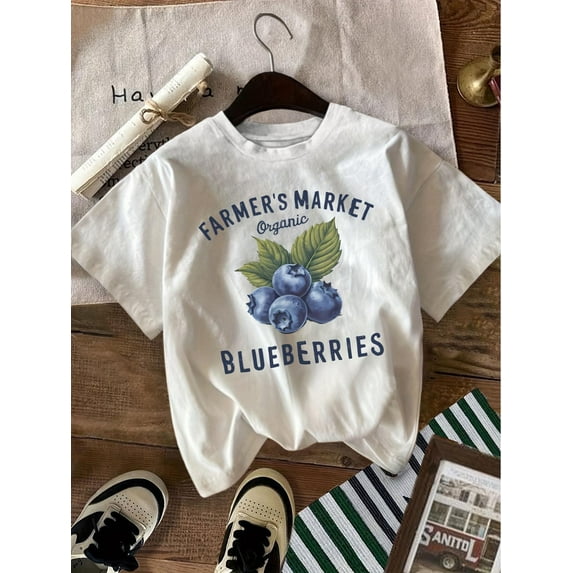 Blueberry Shirt Farmer's Market Blueberry Fruit Shirt Summer Shirt ...