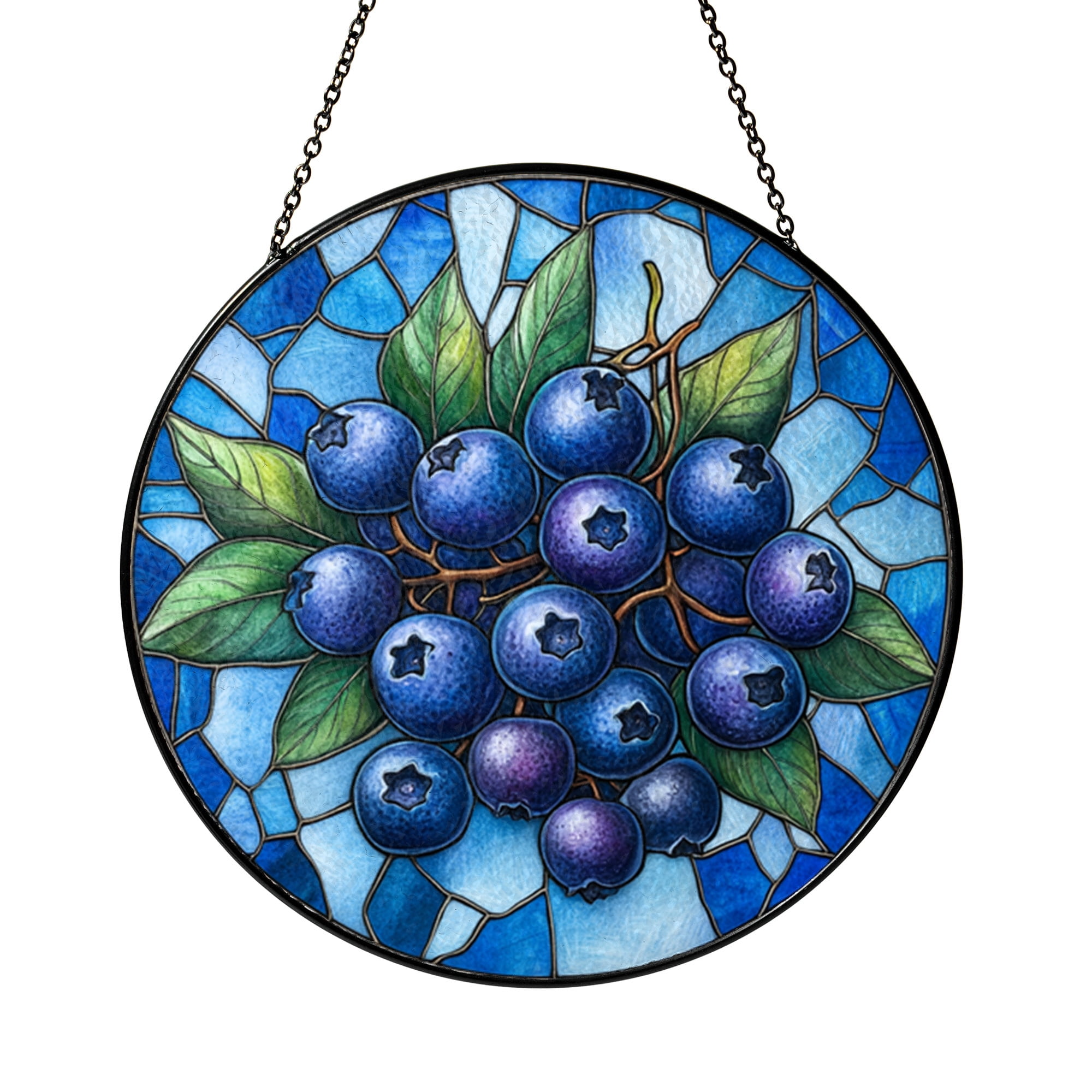 Blueberry Stained Glass Suncatcher Window Hanging Sun Catcher Fruit ...