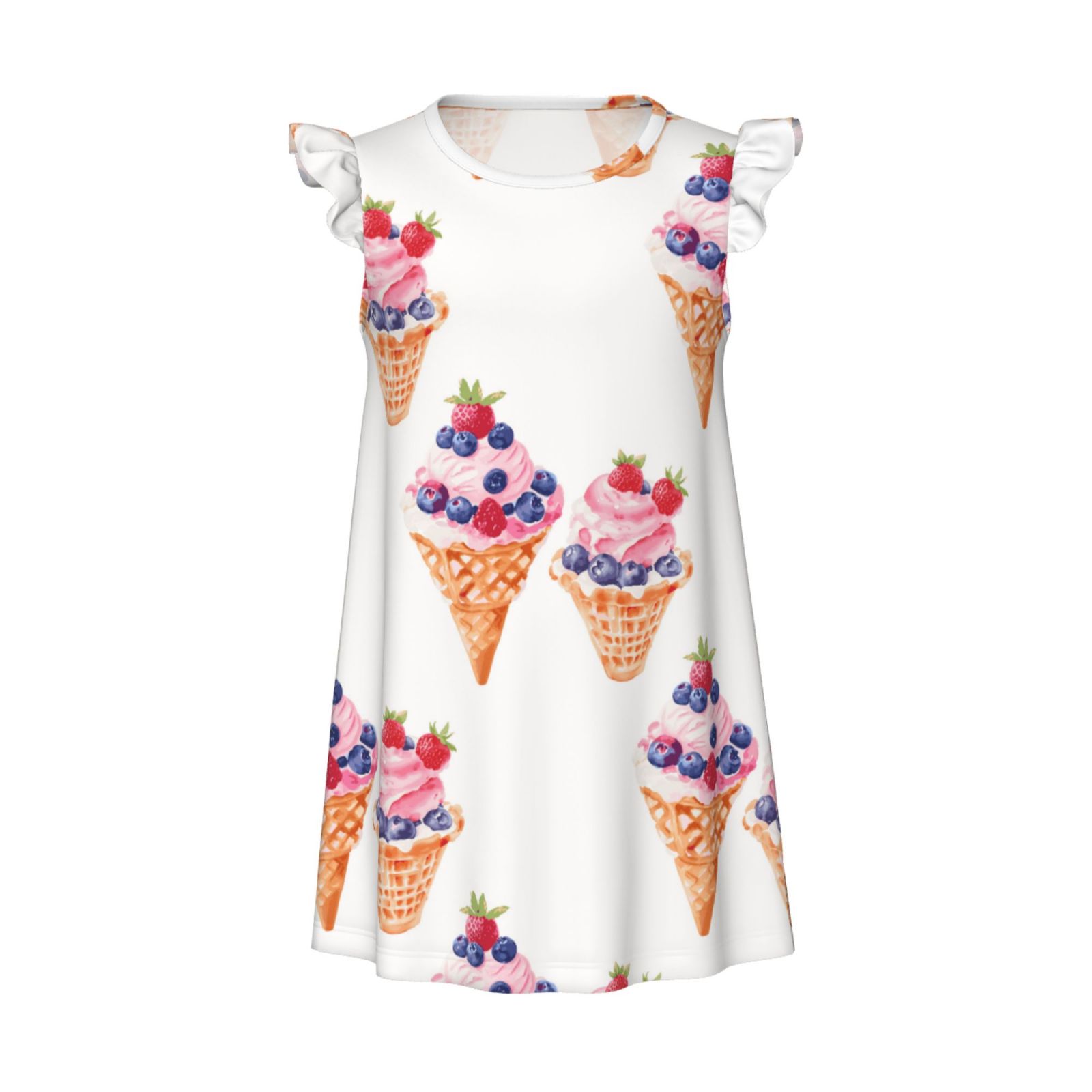 Blueberry Strawberry Ice Cream Girls Nightgowns, Pajamas for Girls ...