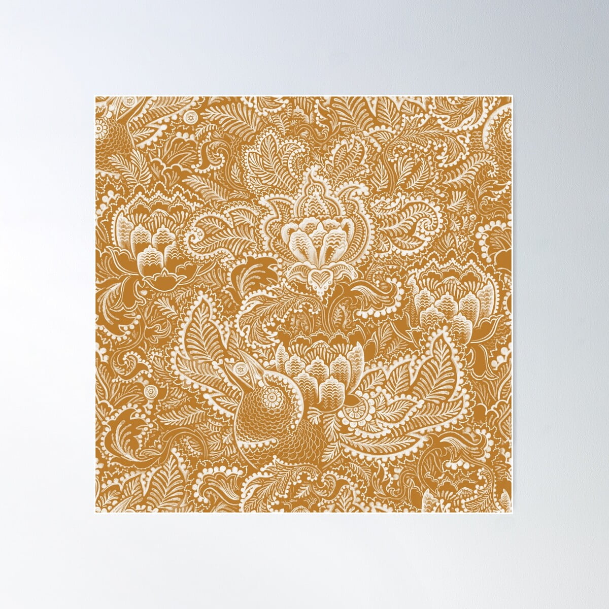 Blueberry Thief Ginger William Morris Style Strawberry Thief Freehand ...