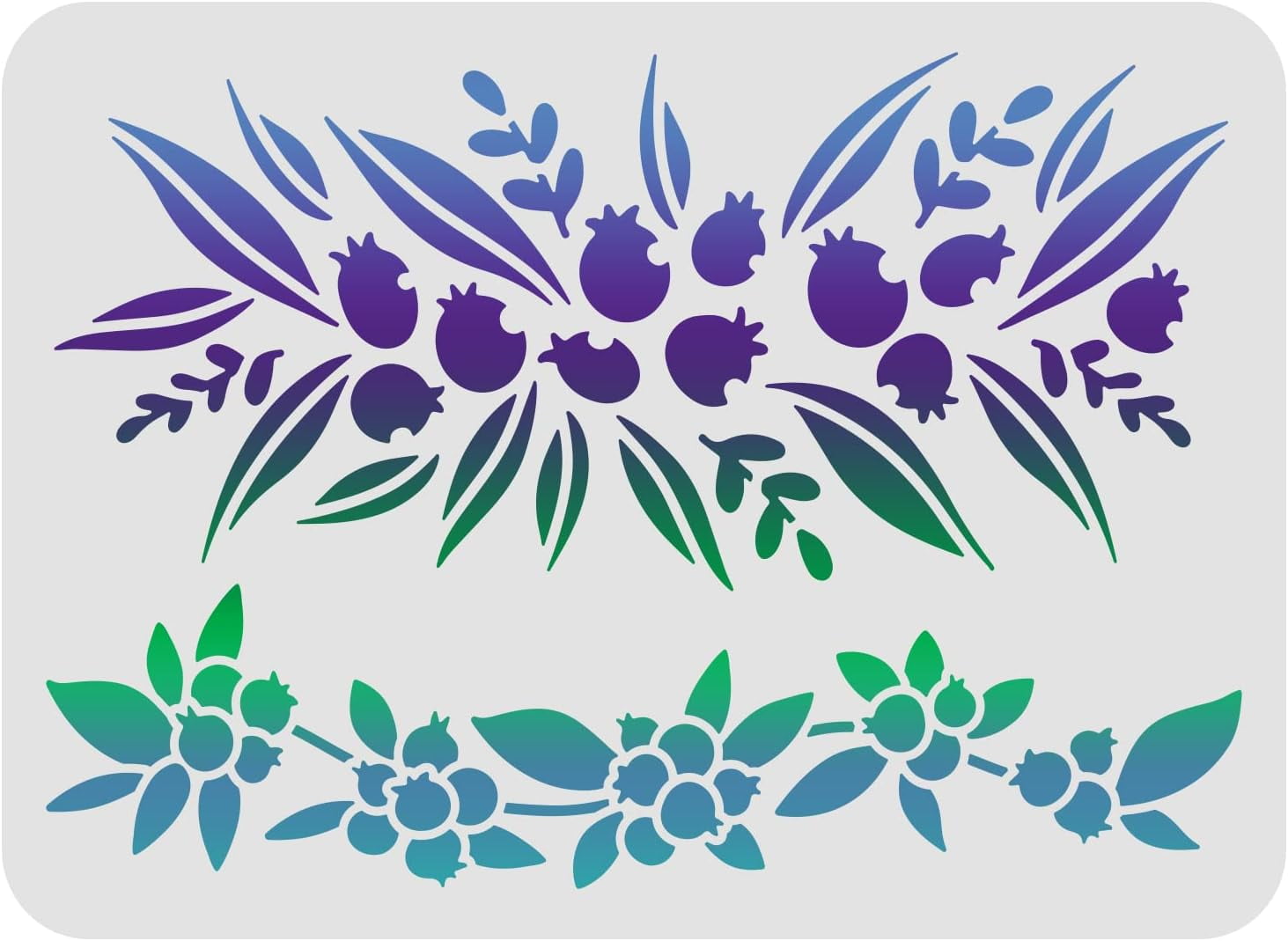 Blueberry Vine Border Wall Stencil Templates 29.7x21cm Plastic Plan ...