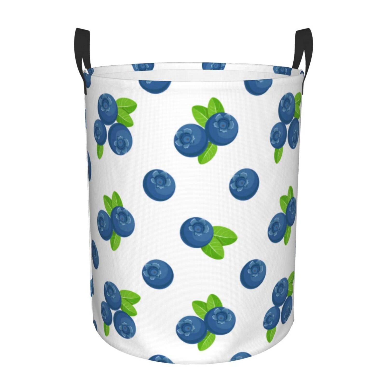 Blueberry cute design Round Laundry Basket, Laundry Hamper with Handle ...