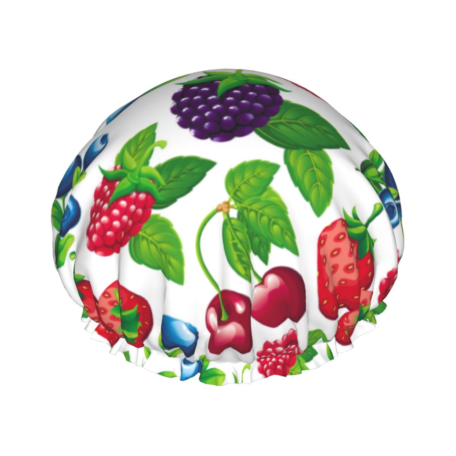 Blueberry design strawberry Shower Cap, Reusable Bath Hair Hat for all ...