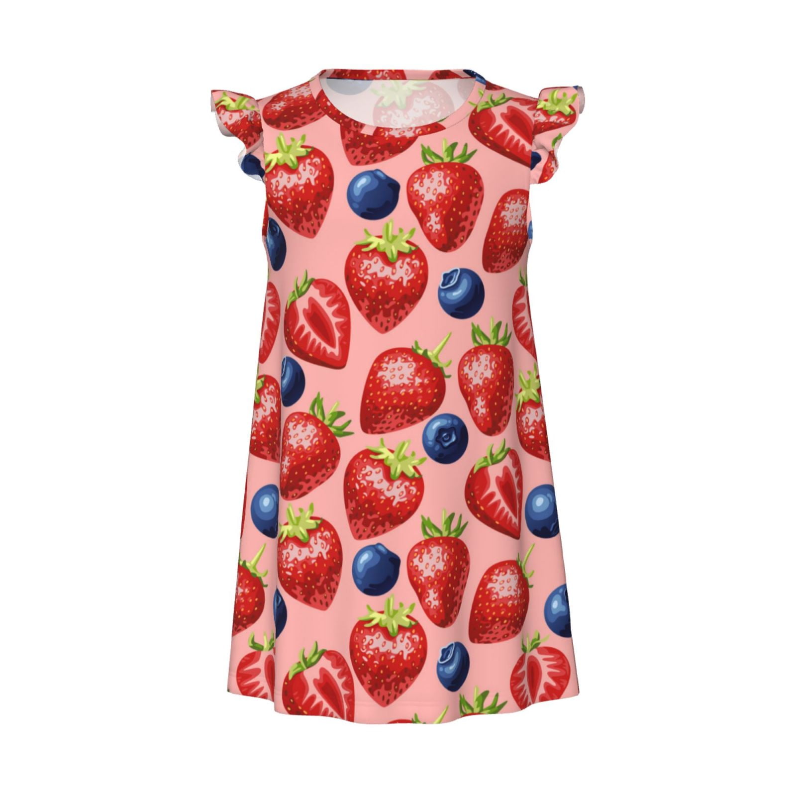 Blueberry strawberry Print Girls Nightgowns, Pajamas for Girls, Soft ...