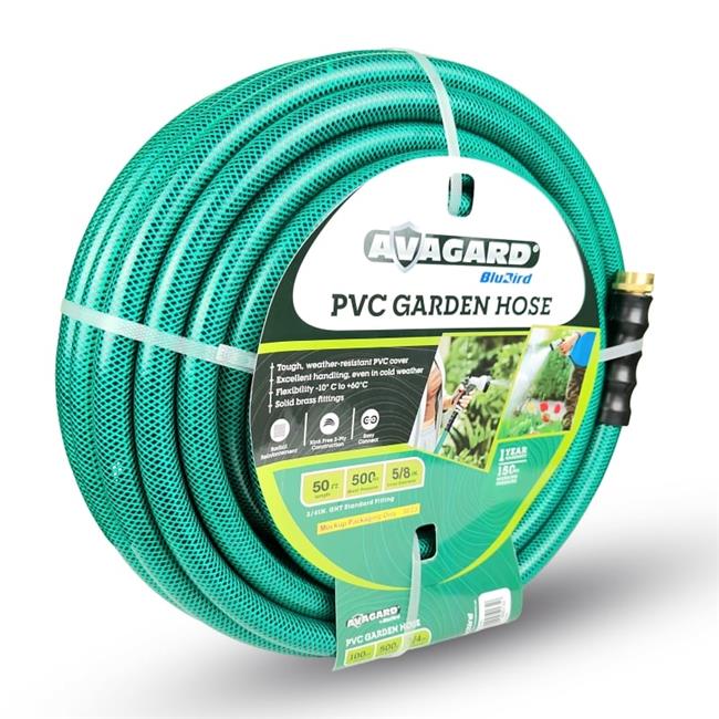 Bluebird BLBAVGPV5850 0.625 in. x 50 ft. Avagard PVC Water Hose - Green ...