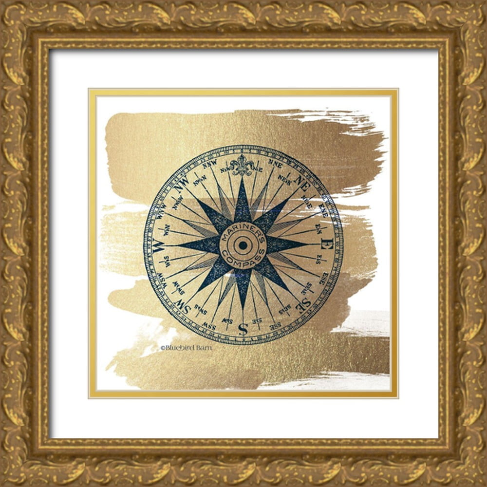 Bluebird Barn 12x12 Gold Ornate Wood Framed with Double Matting Museum ...