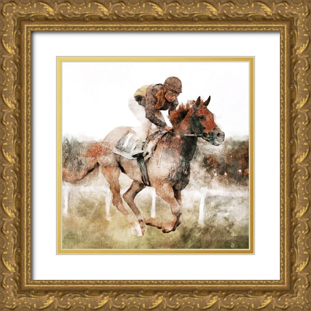 Bluebird Barn 12x12 Gold Ornate Wood Framed with Double Matting Museum ...