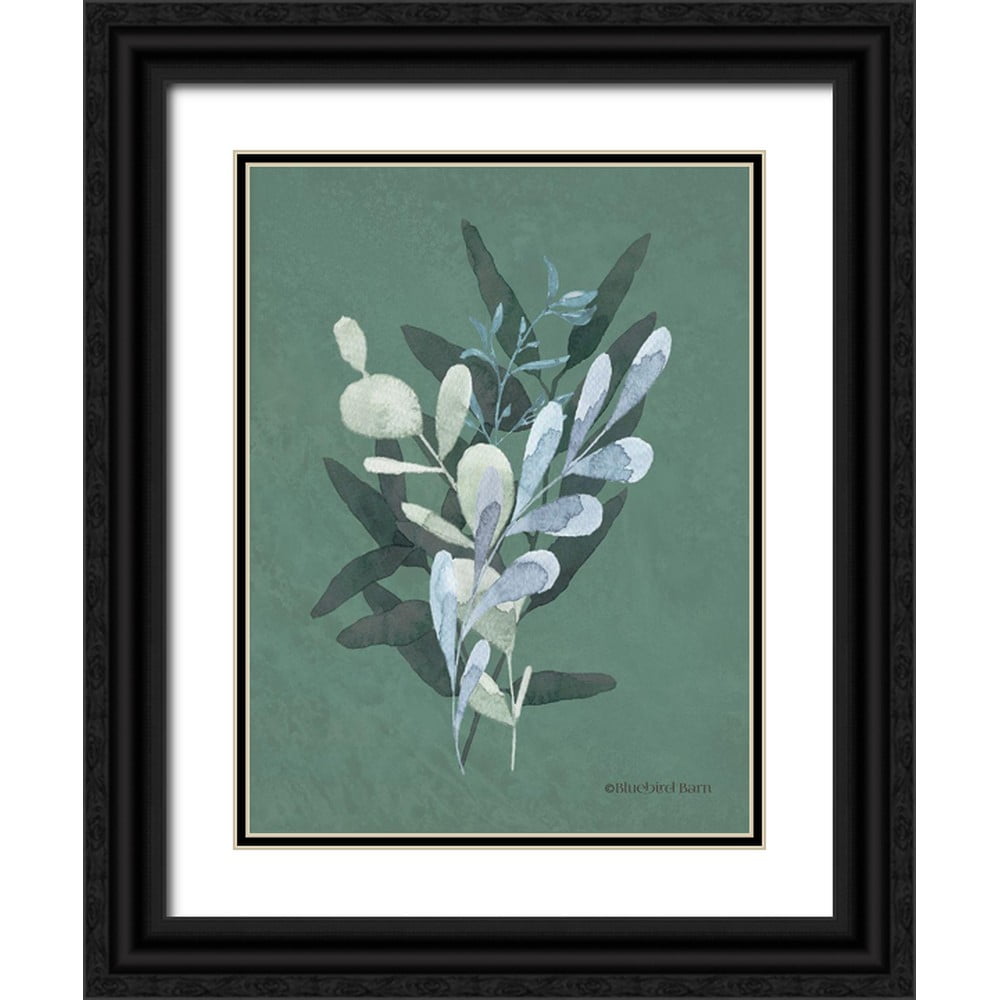 Bluebird Barn 12x14 Black Ornate Wood Framed with Double Matting Museum Art Print Titled ...