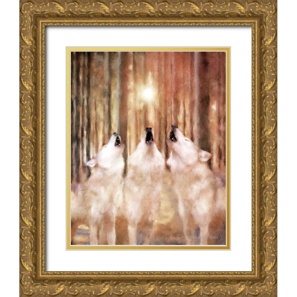 Bluebird Barn 12x14 Gold Ornate Wood Framed with Double Matting Museum ...