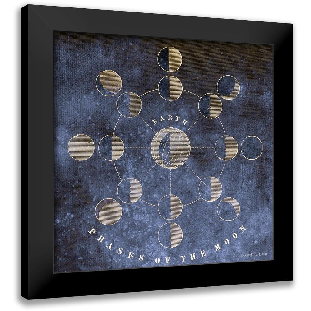 Bluebird Barn 15x15 Black Modern Framed Museum Art Print Titled - Vintage Celestial Moons ...