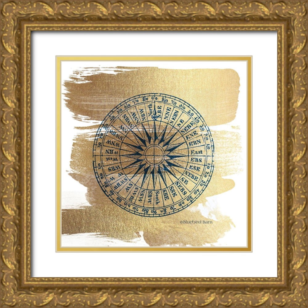 Bluebird Barn 15x15 Gold Ornate Wood Framed with Double Matting Museum ...