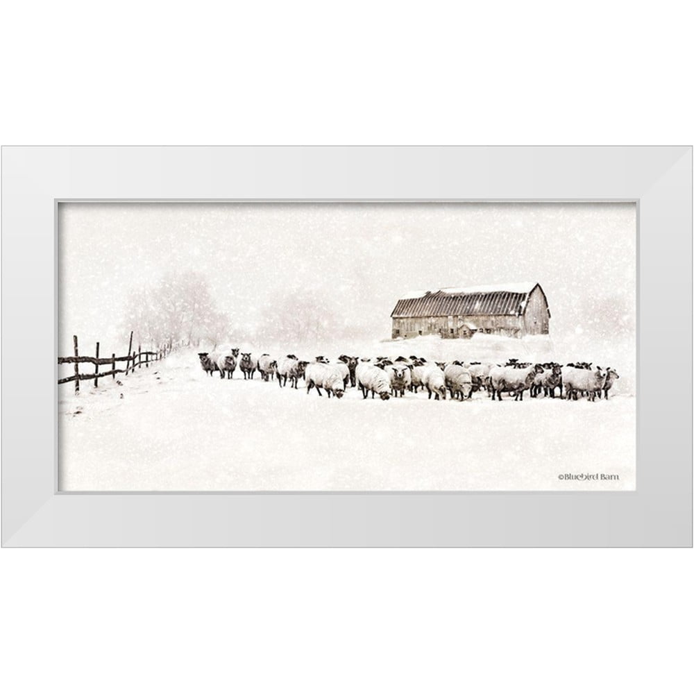 Bluebird Barn 18x11 White Modern Wood Framed Museum Art Print Titled ...