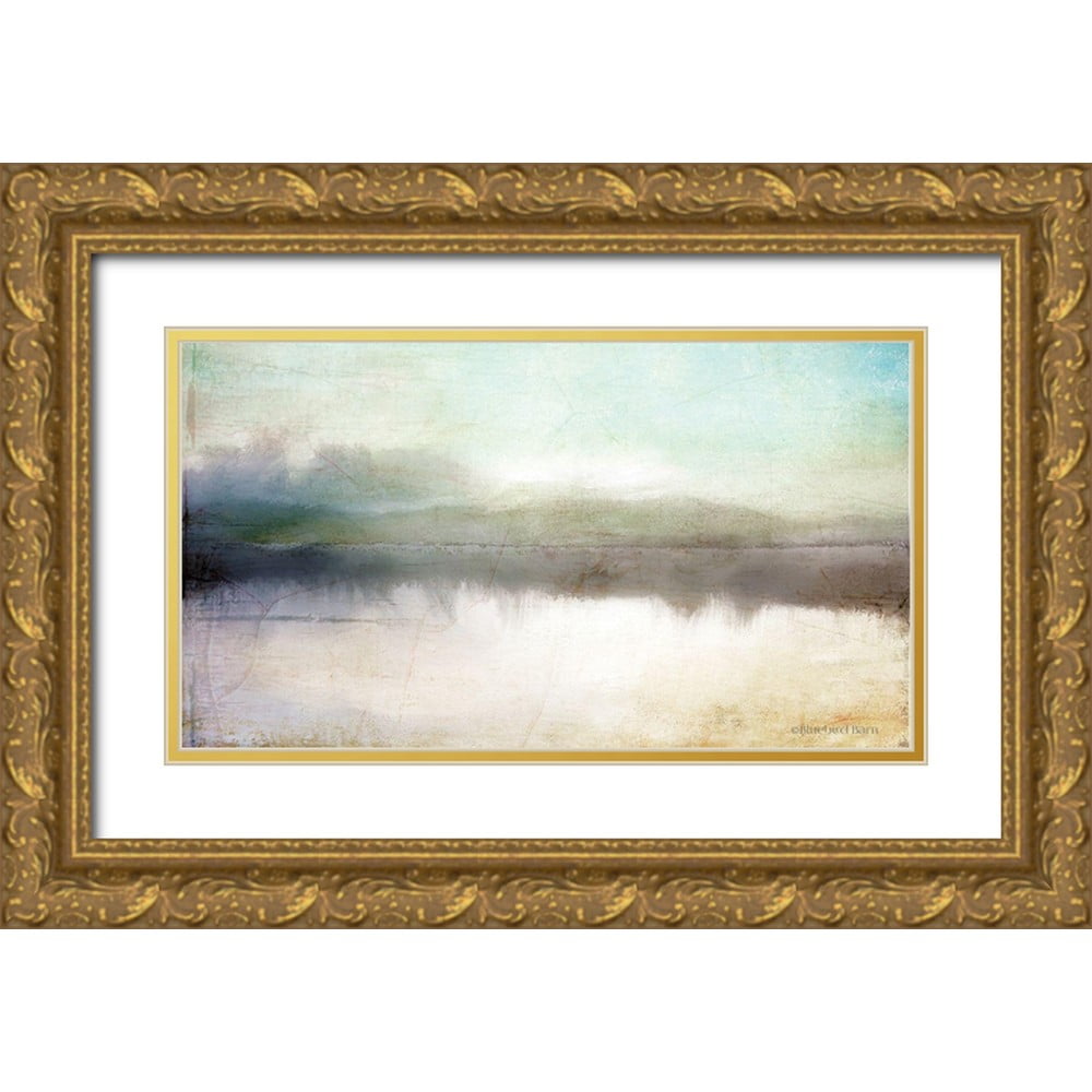 Bluebird Barn 18x12 Gold Ornate Wood Framed with Double Matting Museum ...