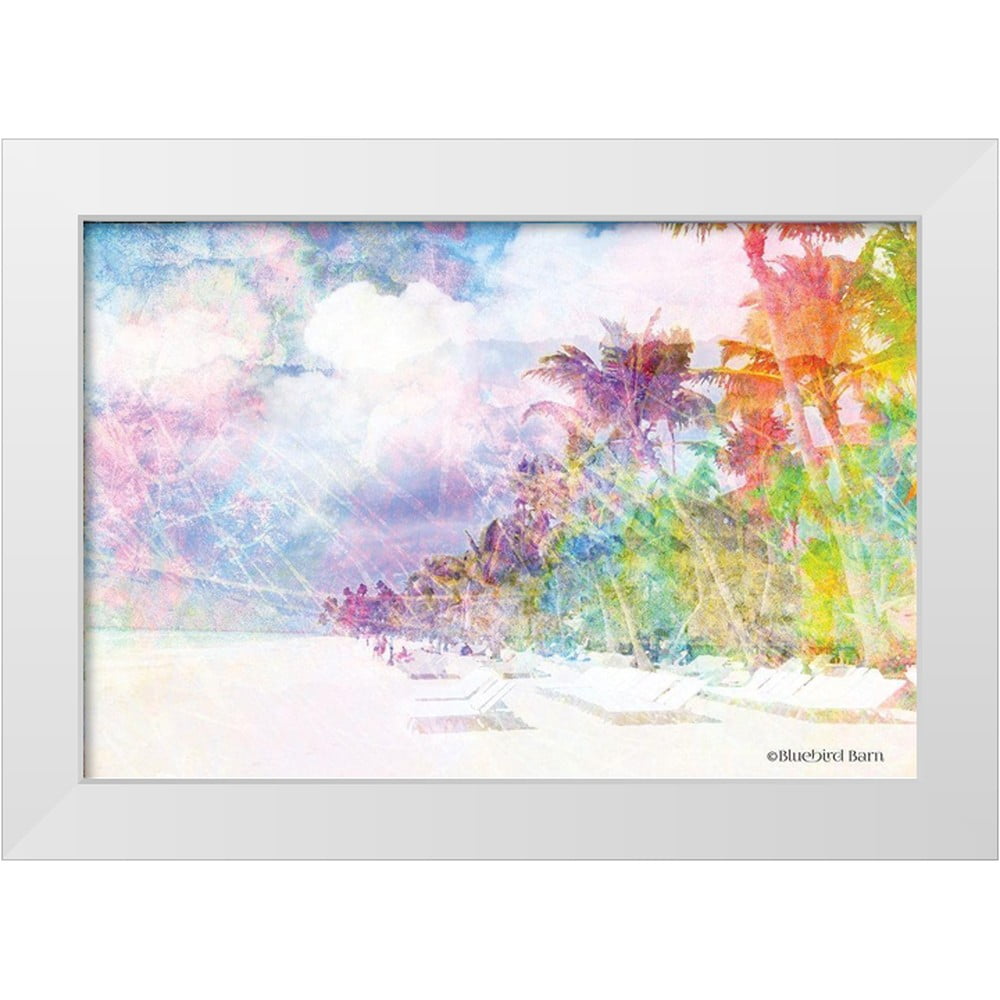 Bluebird Barn 32x23 White Modern Wood Framed Museum Art Print Titled ...