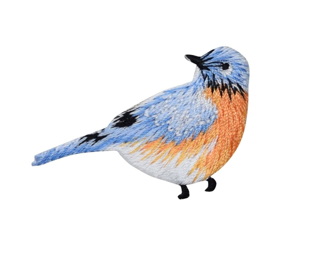 Bluebird - Blue Bird - Orange Breast - Facing Right - Iron on ...