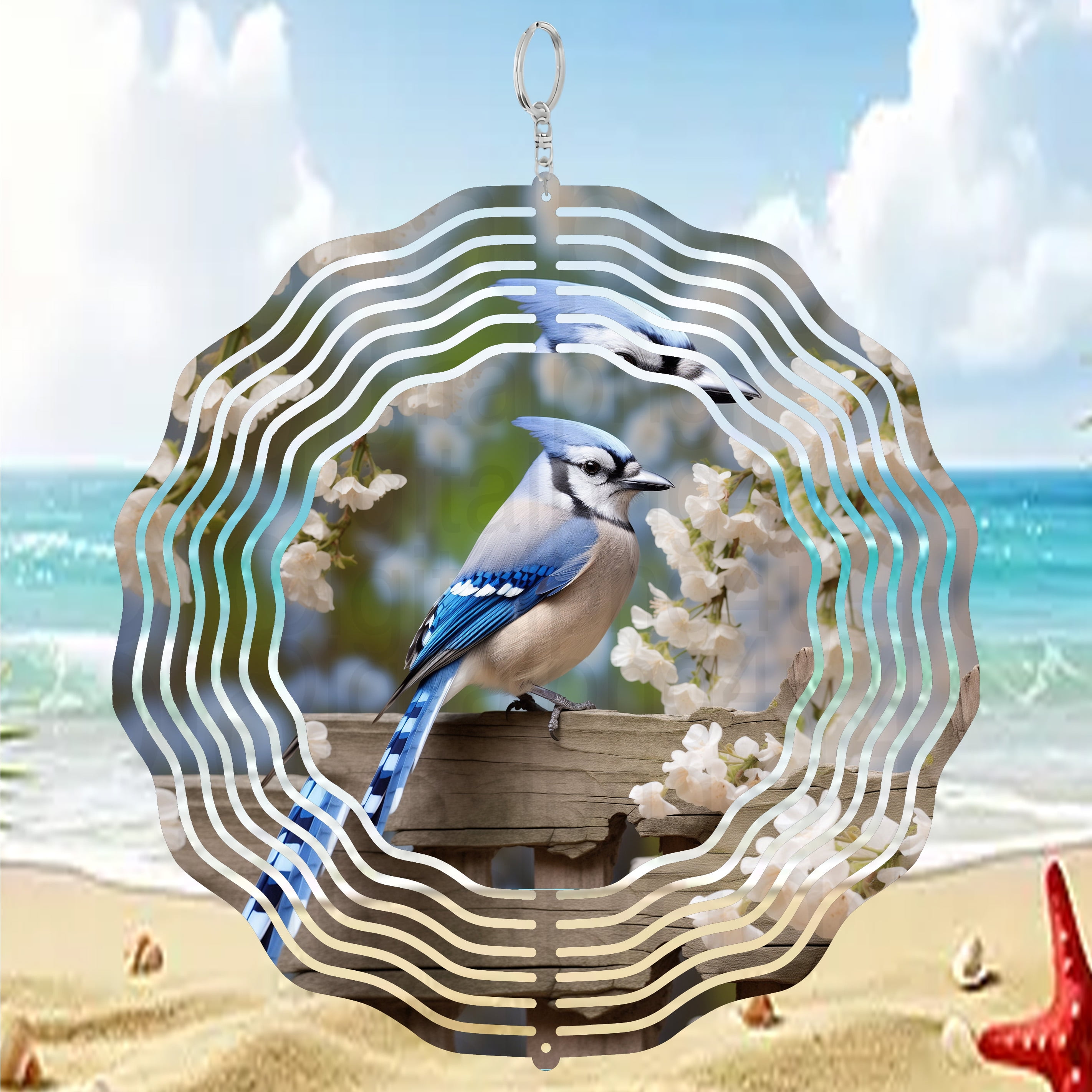 Bluebird Blue Jay Nature Bird 3D Wind Spinner Stainless Steel Kinetic ...