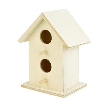 Wooden Bird Houses for Outside, Handmade Natural Blue Bird Houses for ...