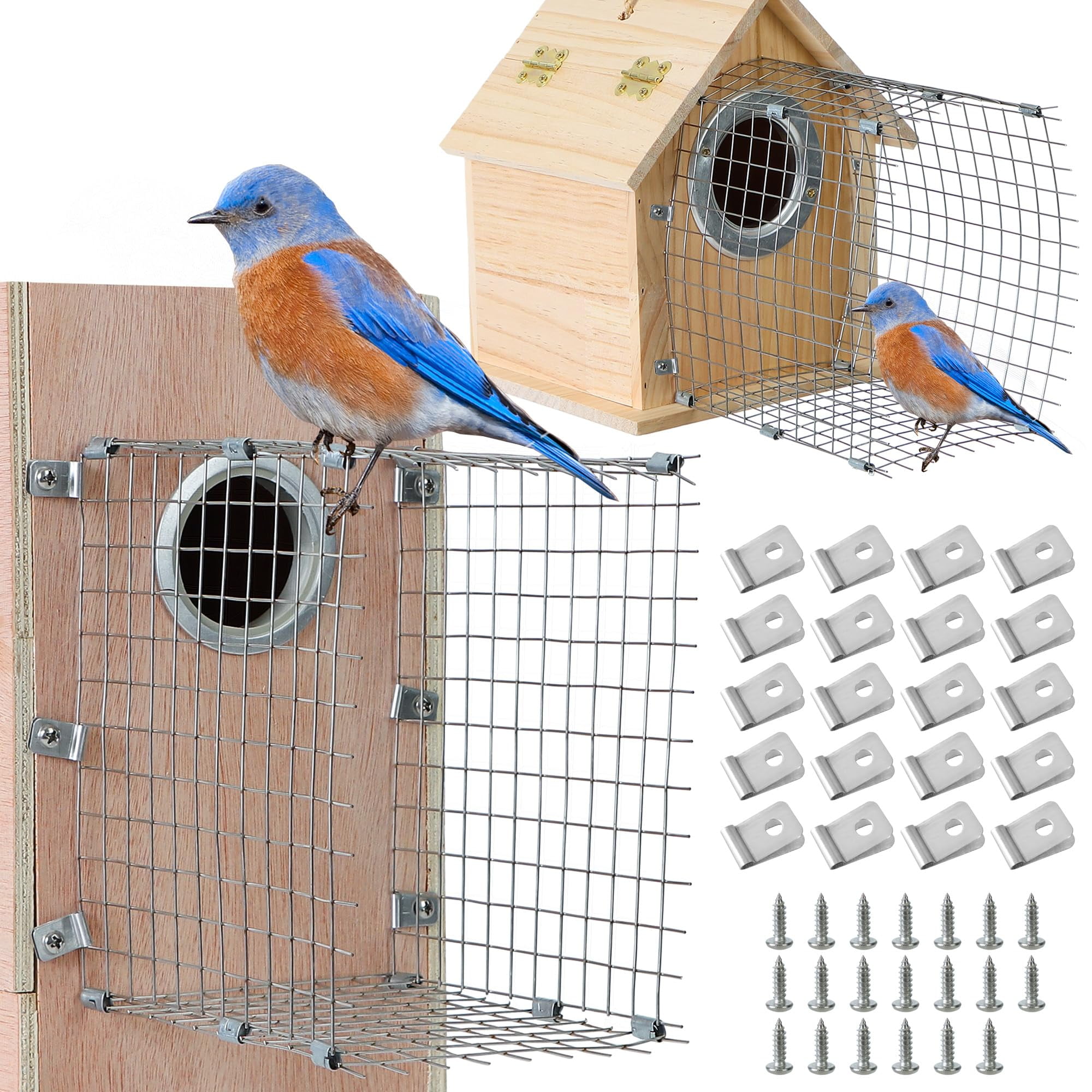 Bluebird House Predator Guards, 4 x 6 x 6 inches Metal Bird House Wire ...