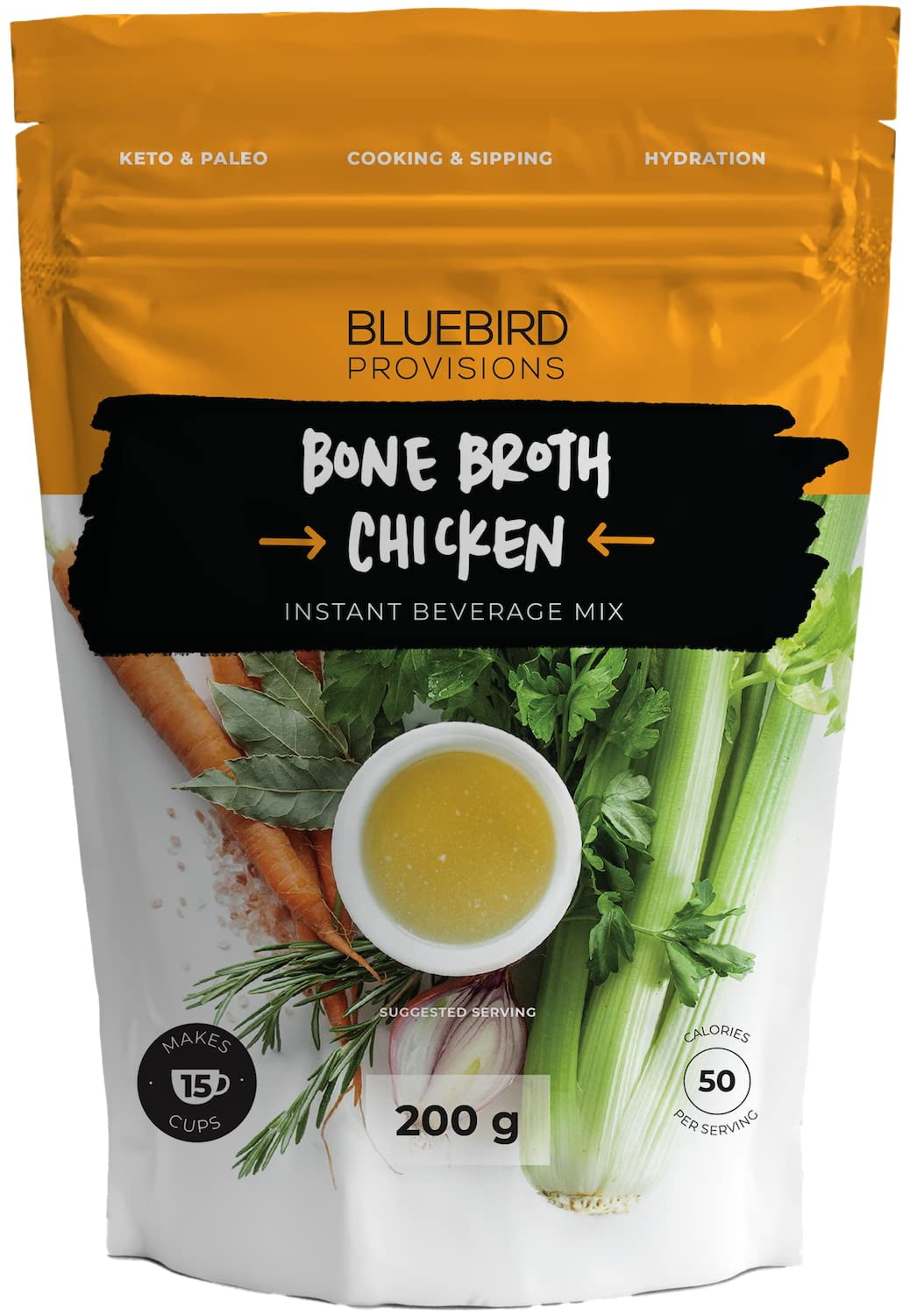 Bluebird Provisions Bone Broth Powder - Low Sodium Bone Broth - Gut ...