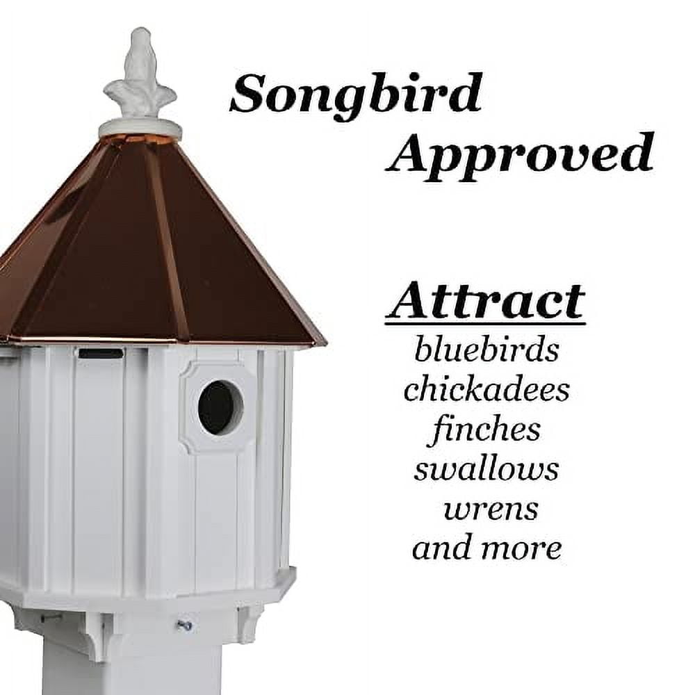 Bluebird Songbird Duplex Bird House with Copper Roof, Made in The USA ...