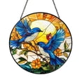 Bluebird Sunset Round Suncatcher – Stained Glass Style Nature Window ...