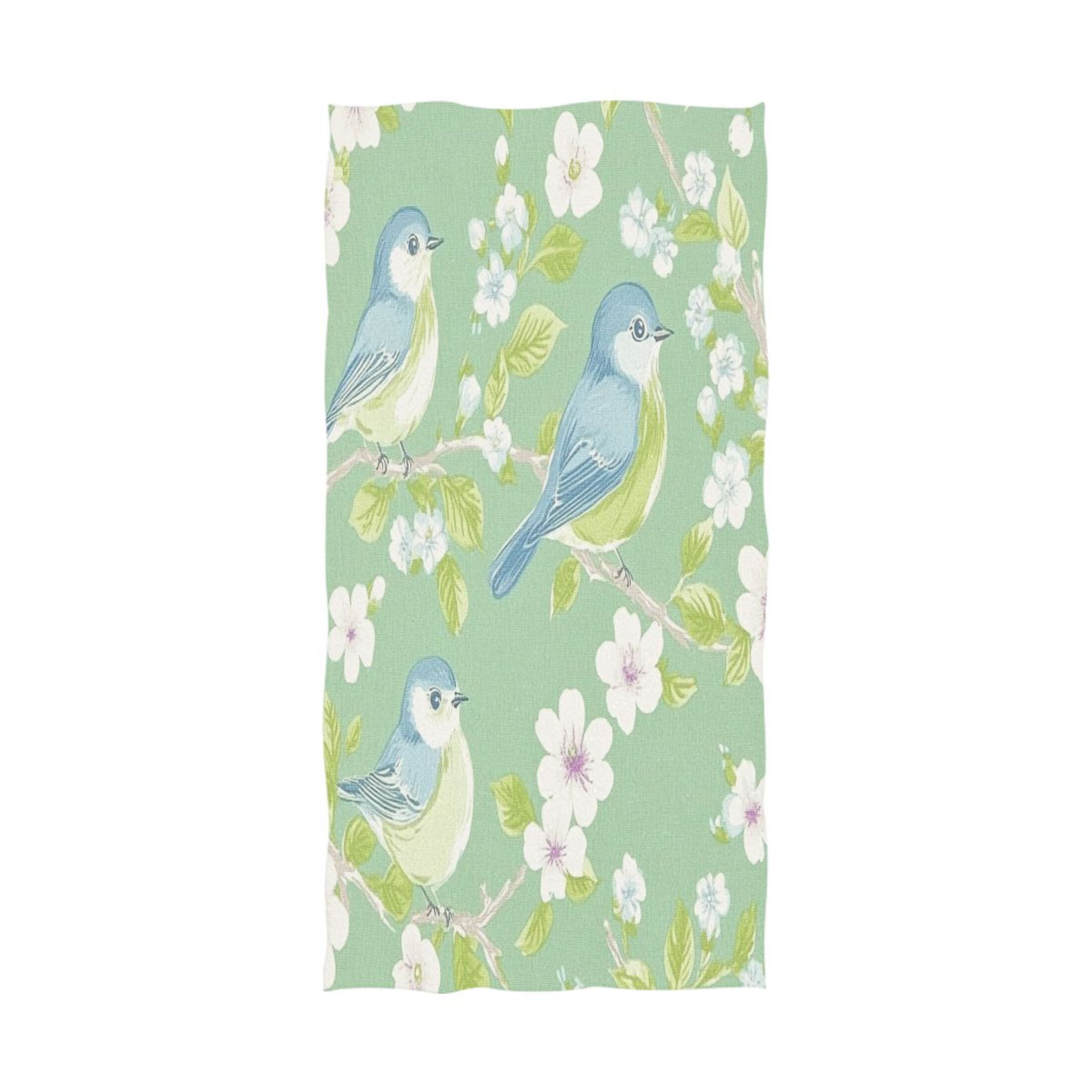 Bluebird and Blossoms 64''x32'' Bath Towels Lightweight Quick-Dry ...