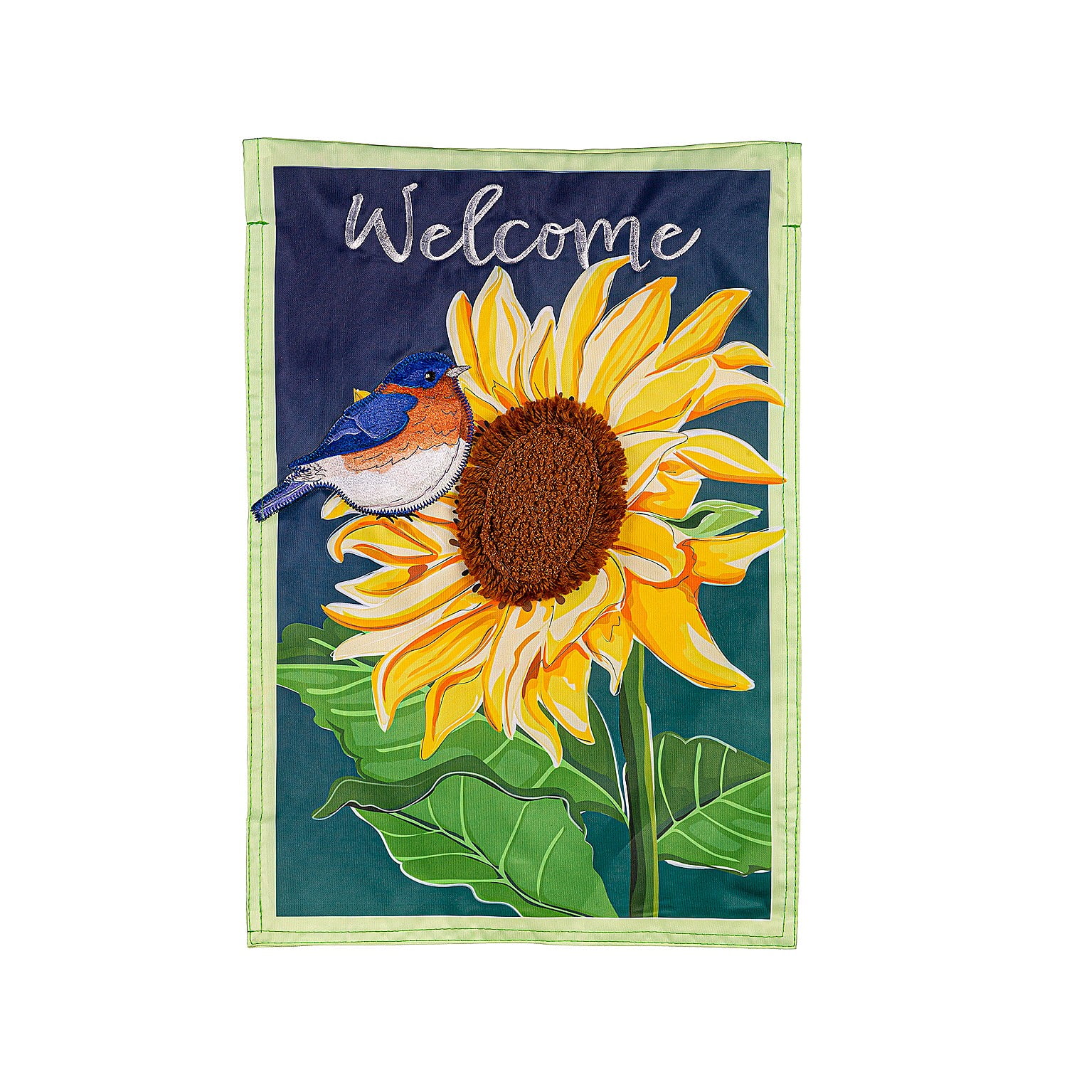 Bluebird and Sunflower Applique Garden Flag - Walmart.com