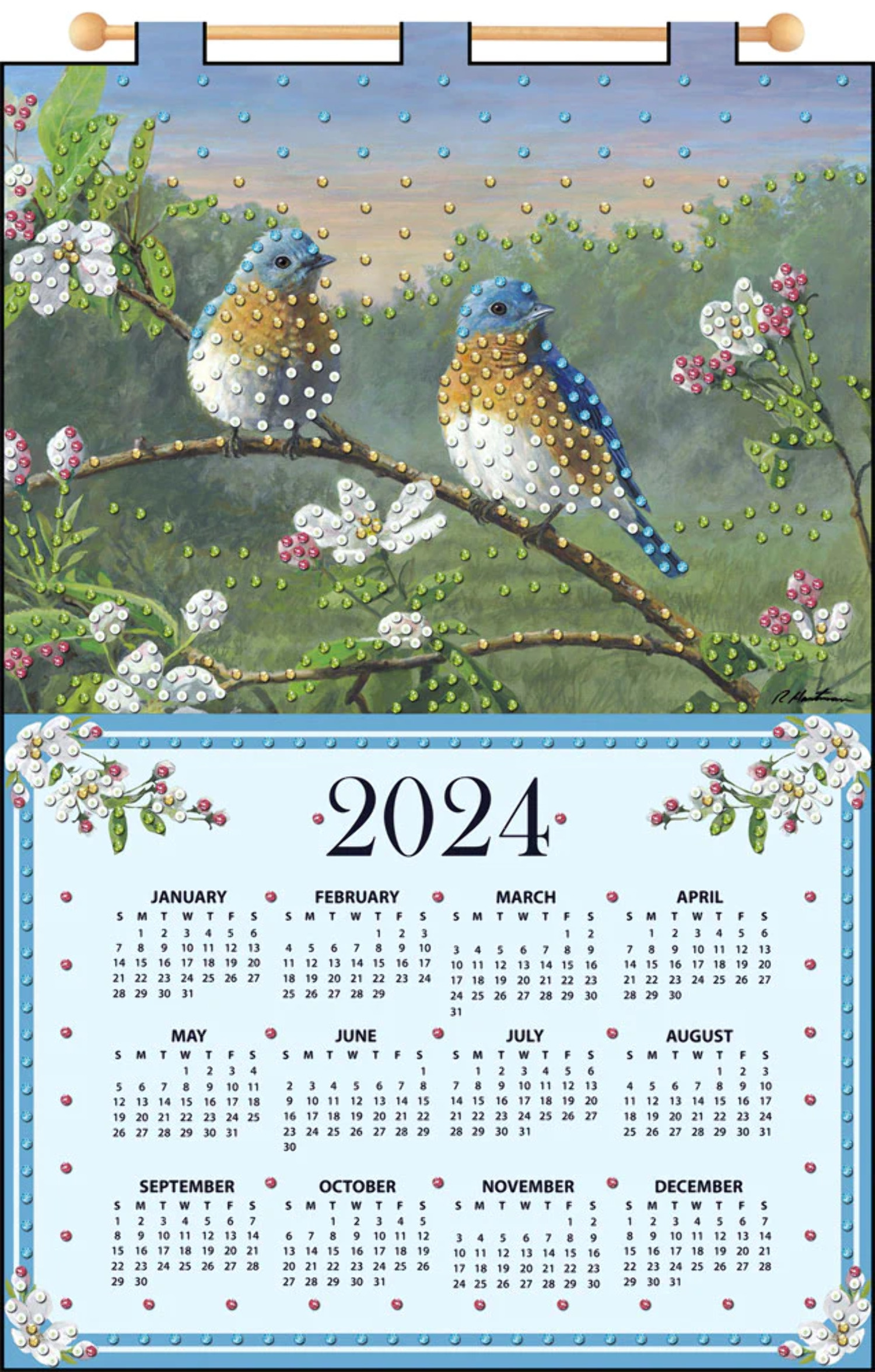 Bluebirds 2024 Felt Calendar - Walmart.com