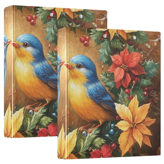 Bluebirds Couple Garland Autumn Valentine Round Ring Binder 3 Rings 1.5 ...