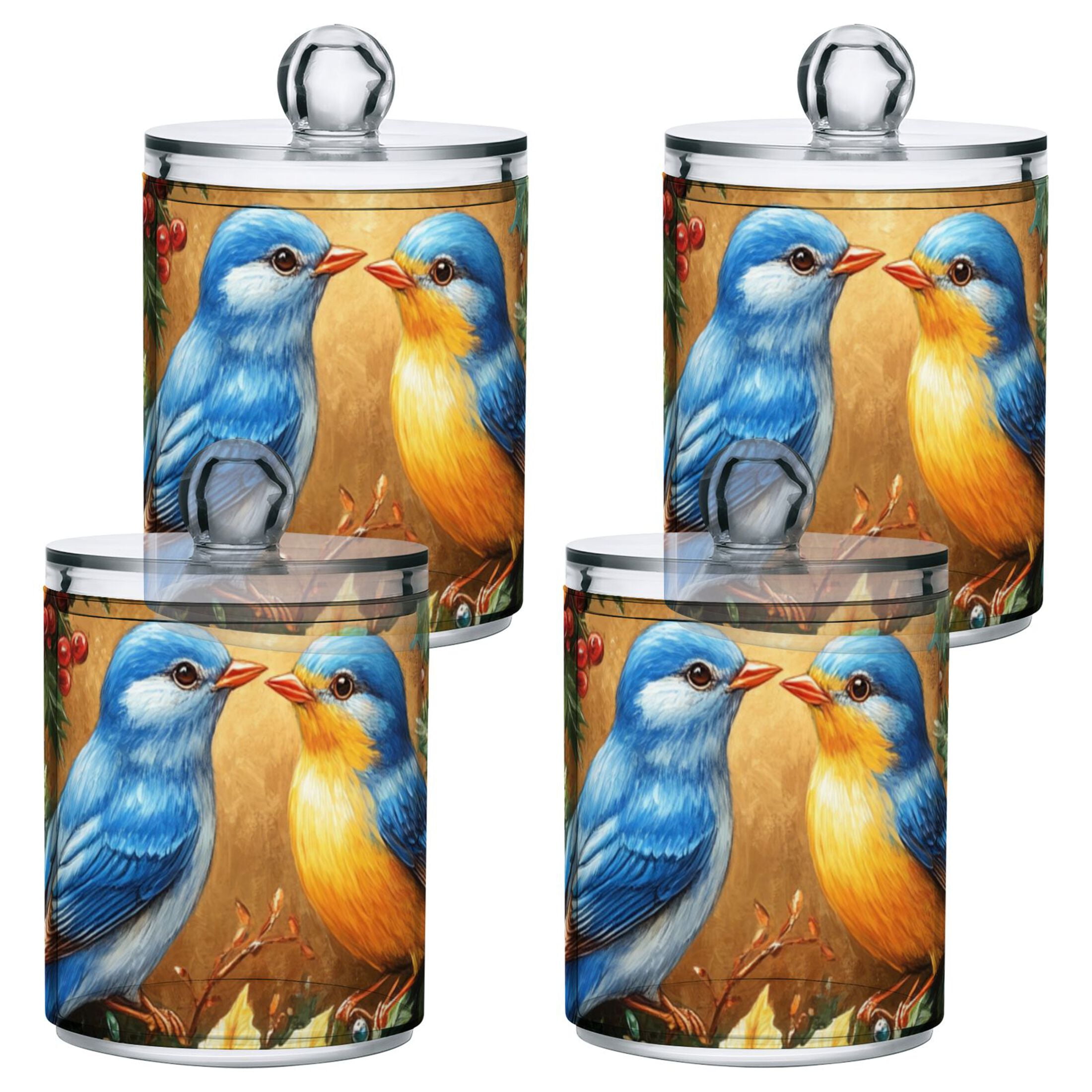Bluebirds Couple Garland Autumn Valentine Translucent Plastic Cans ...