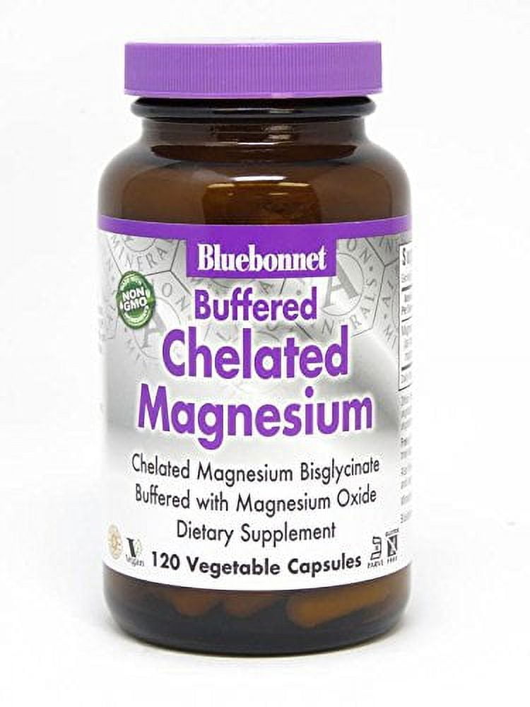 Bluebonnet Albion Chelated Buffered Magnesium 200 mg, High Absorption ...