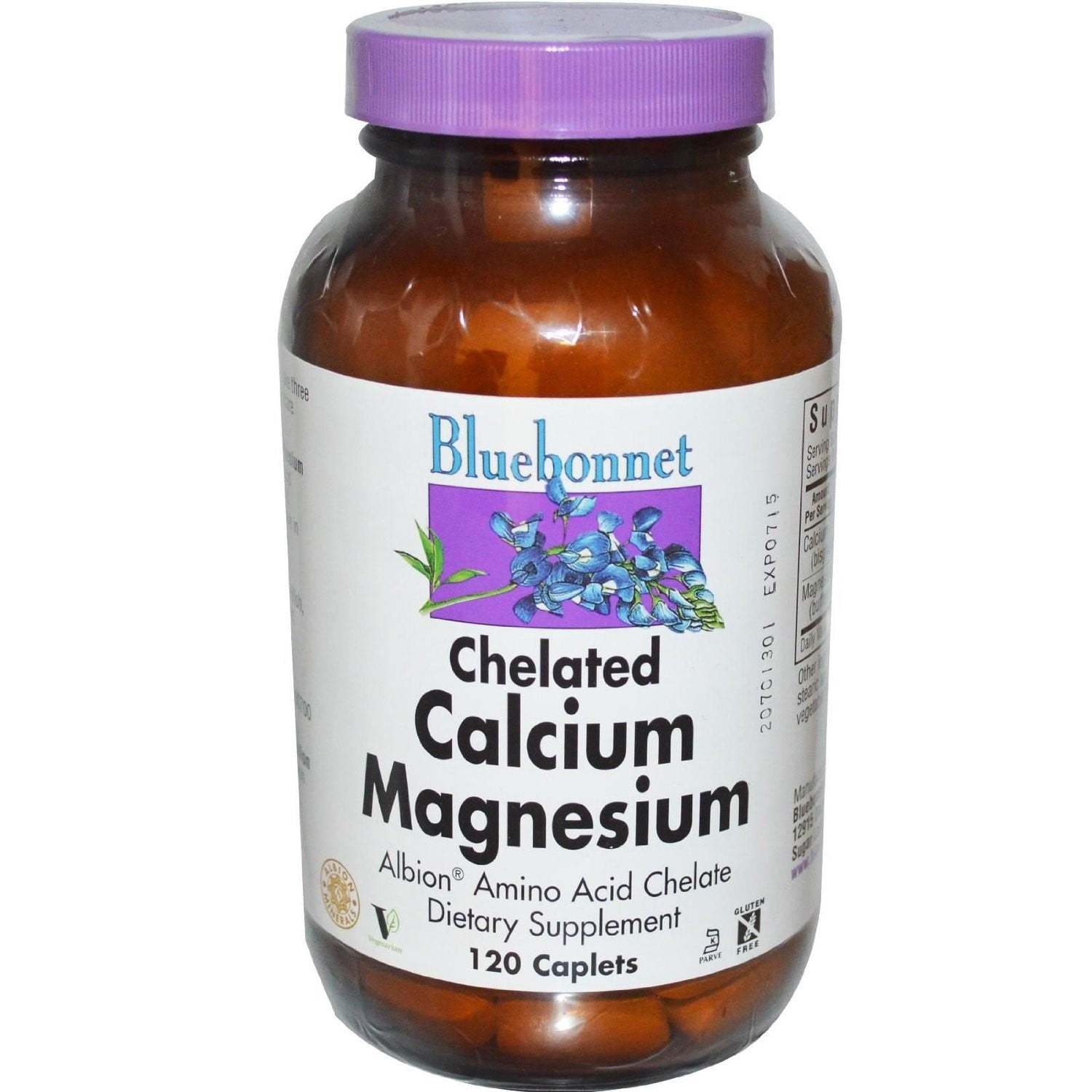 Bluebonnet Nutrition Chelated Calcium Magnesium, Easy-to-Swallow, 120 ...