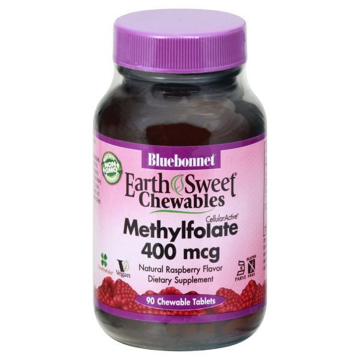 Bluebonnet Earth Sweet Chewables, Active Methylfolate 400 Mcg ...