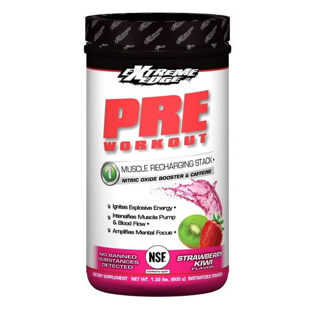 Bluebonnet Extreme Edge Pre Workout + Nitric Oxide Booster, Strawberry ...