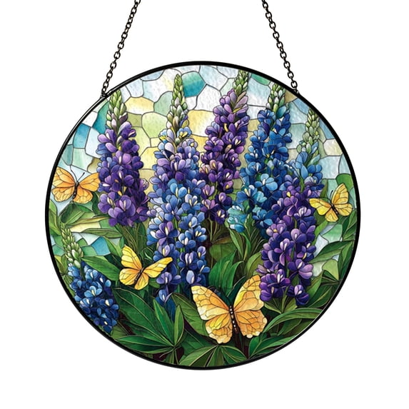 Bluebonnet Floral Stained Glass Suncatcher – Nature Window Decor2401 ...