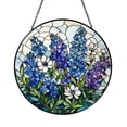 Bluebonnet Flower Botanical Field Stained Glass Style Window Hanging ...