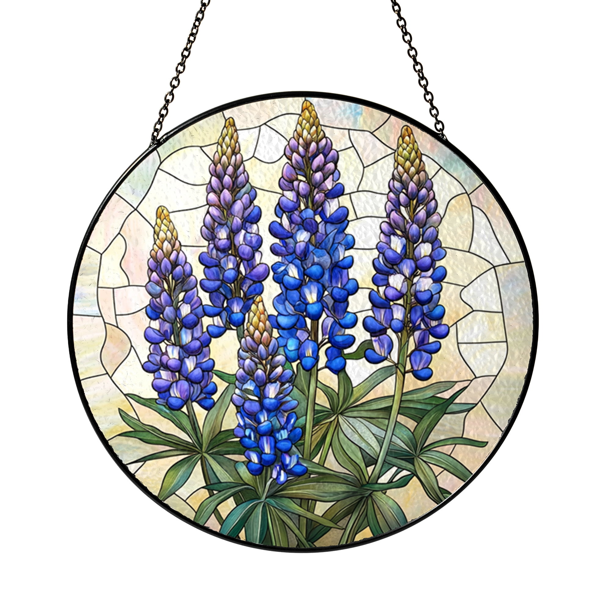Bluebonnet Flower Stained Glass Style Suncatcher – Floral Window Decor ...