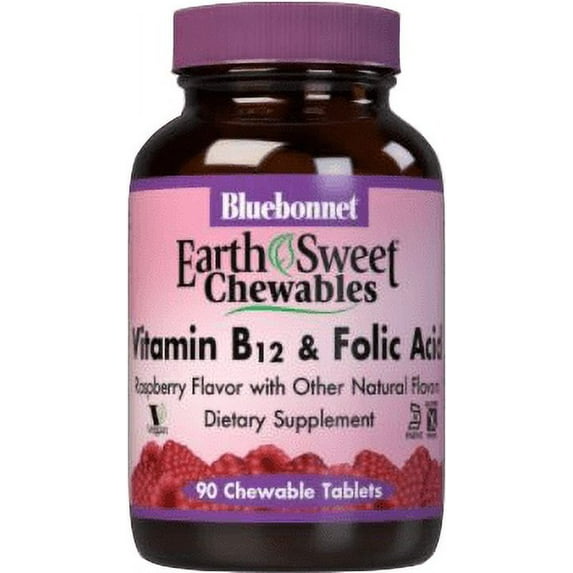 Bluebonnet Nutrition EarthSweet Chewable Vitamin B12 & Folic Acid ...