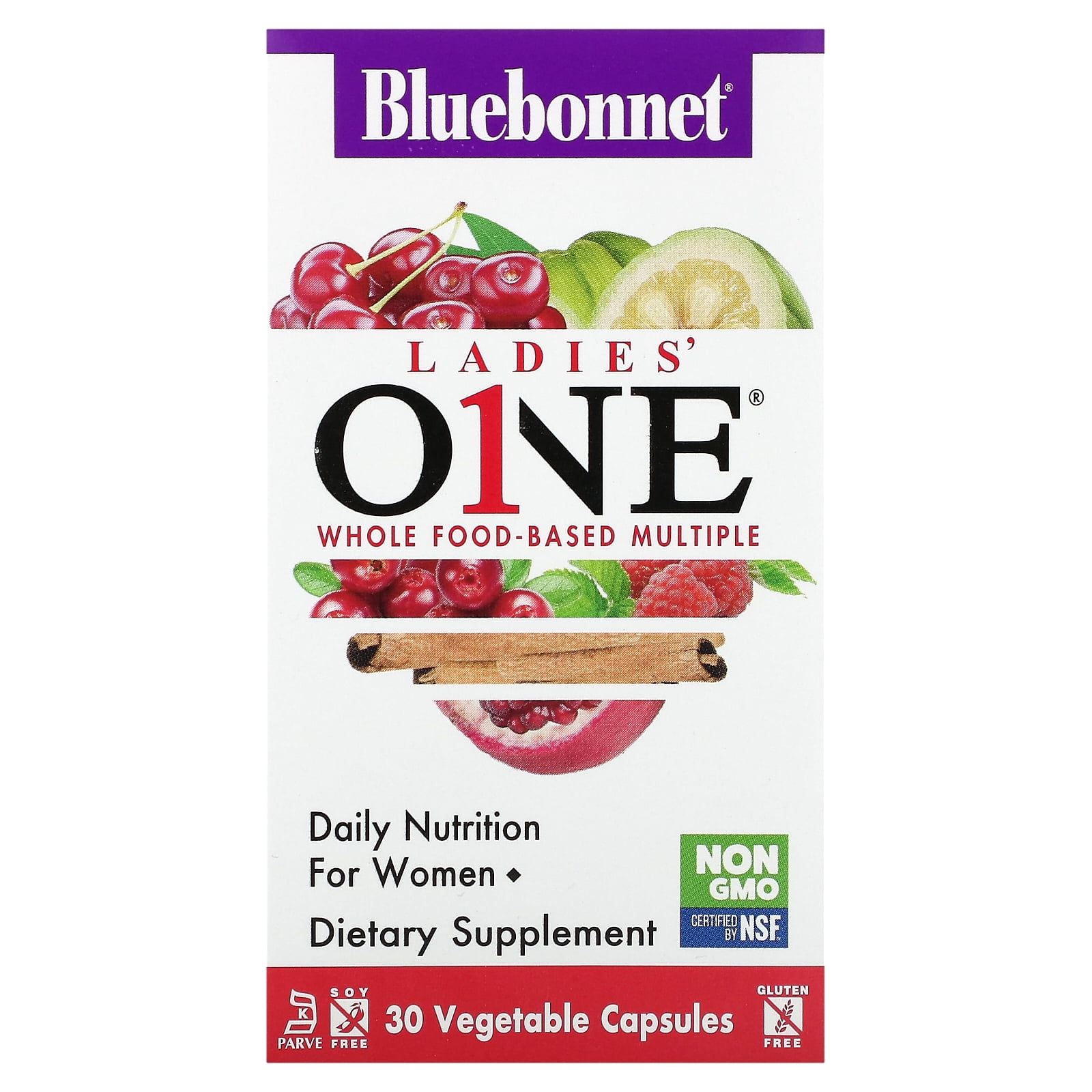 Bluebonnet Ladies One Whole Food-Based Multiple 30 Veg Capsules ...