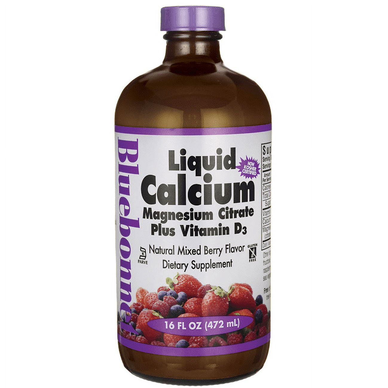 Bluebonnet Liquid Calcium Magnesium Citrate, Mixed Berry, 16 FL Oz ...