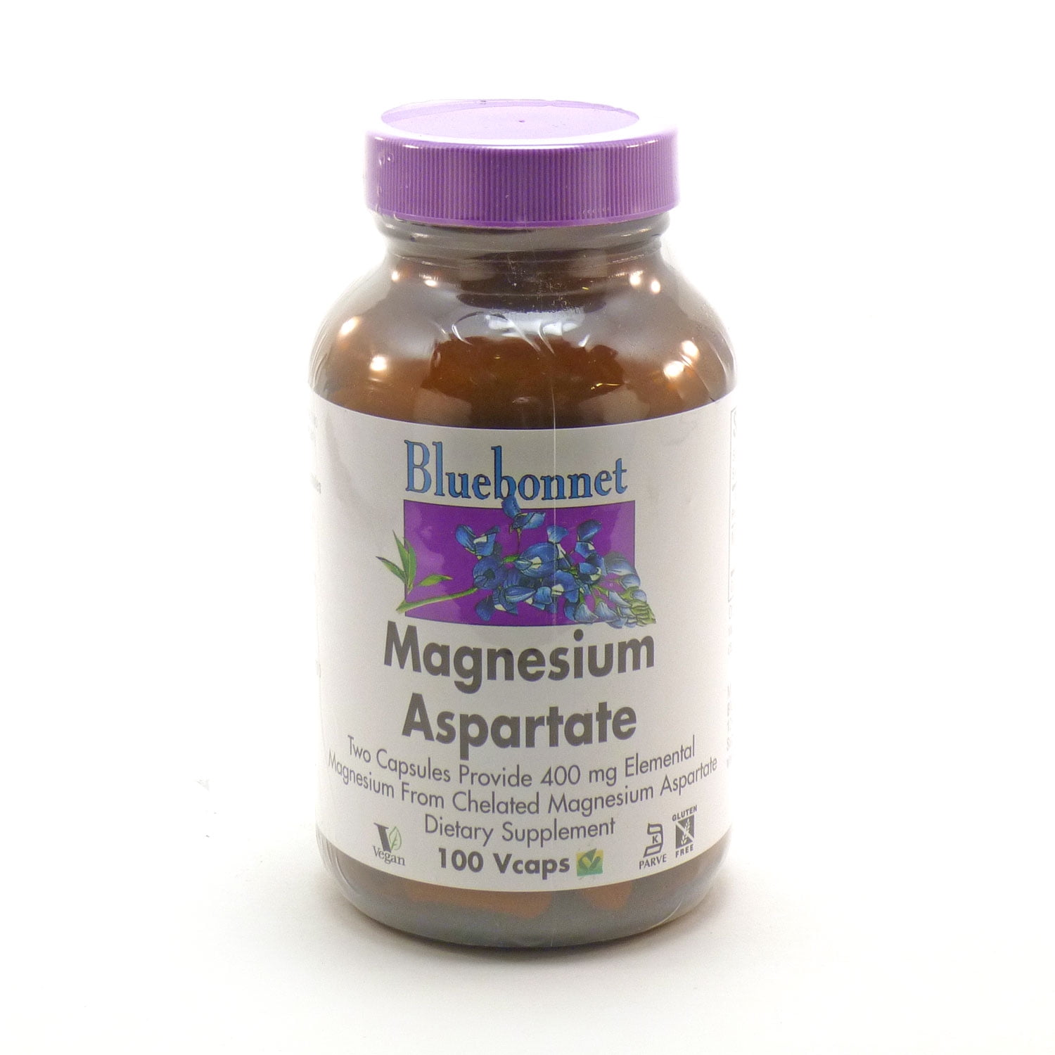 Bluebonnet Magnesium Aspartate 400 mg Easy-to-Swallow Vegetable ...
