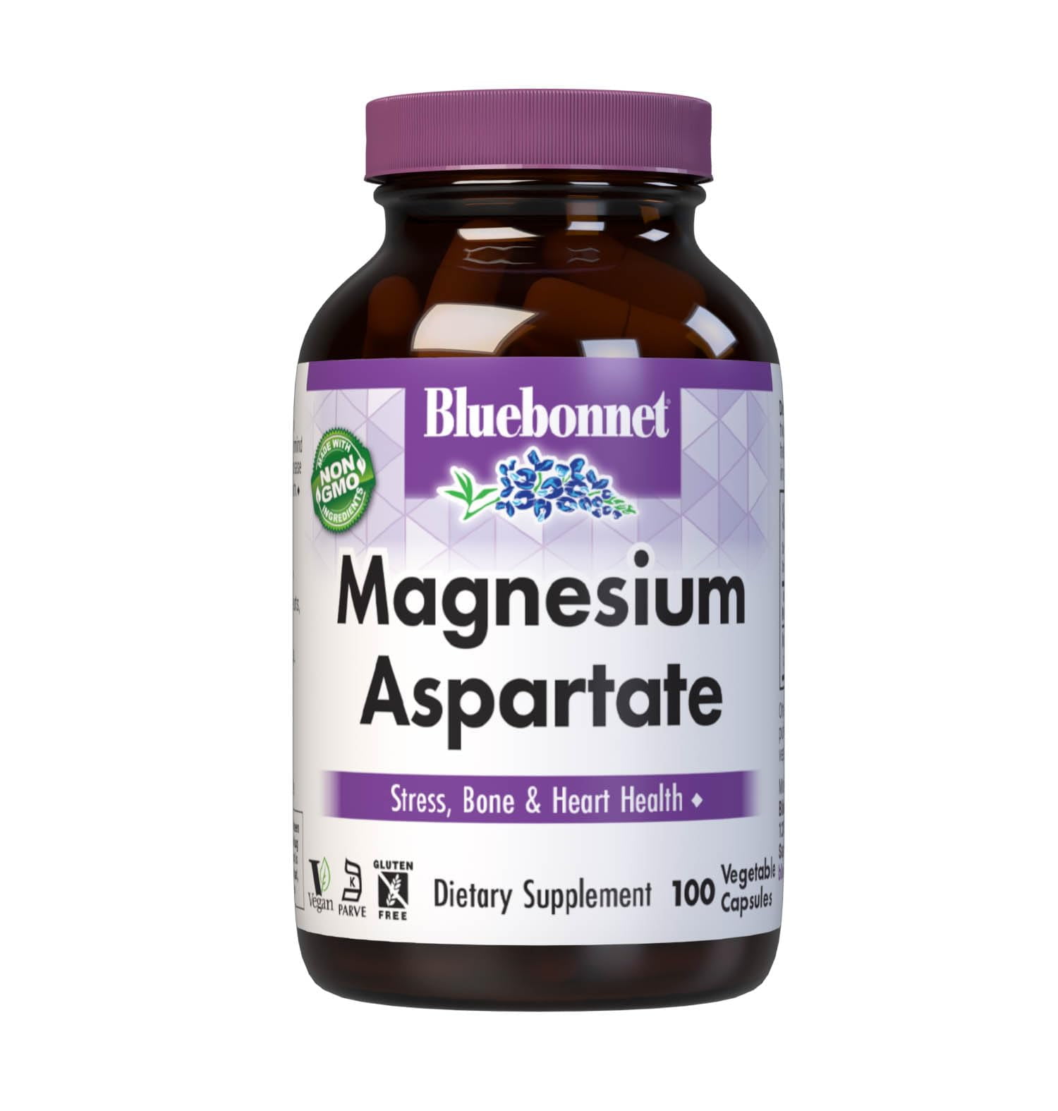 Bluebonnet Magnesium 400 mg Chelated Aspartate Mineral, Heart & Bone ...