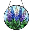 Bluebonnet Meadow Floral Suncatcher Window Hanging, Vibrant Stained ...