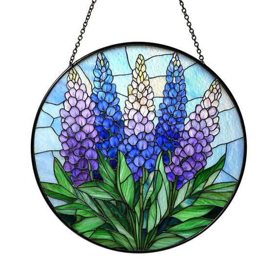 Bluebonnet Meadow Floral Suncatcher Window Hanging, Vibrant Stained ...