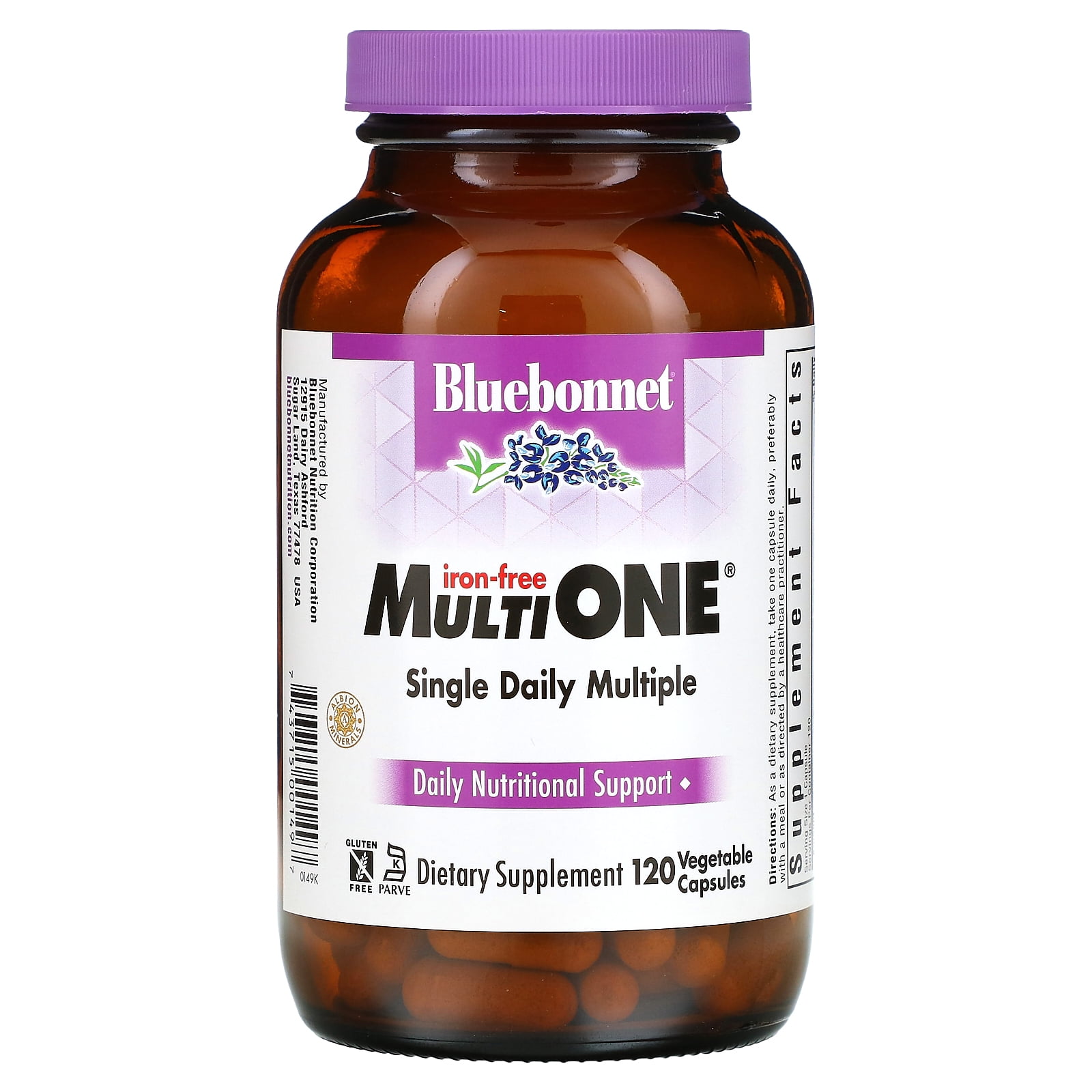 Free Shipping! Bluebonnet Multi One Iron Free 120 Veg Capsules ...