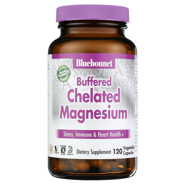 Bluebonnet Nutrition Buffered Chelated Magnesium Glycinate - 120 Vegan ...