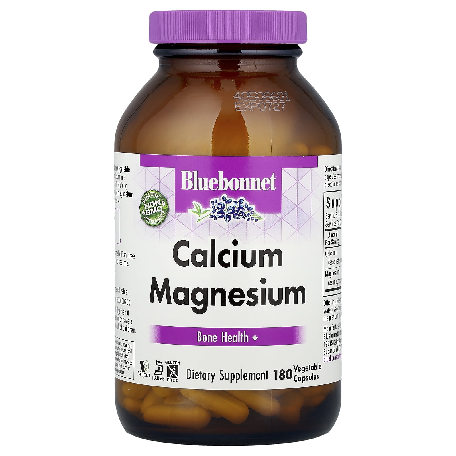 Bluebonnet Calcium Citrate & Magnesium 180 Capsule - Walmart.com