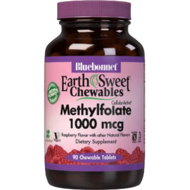 Bluebonnet Kosher EarthSweet Chewables CellularActive Methylfolate 1000 ...