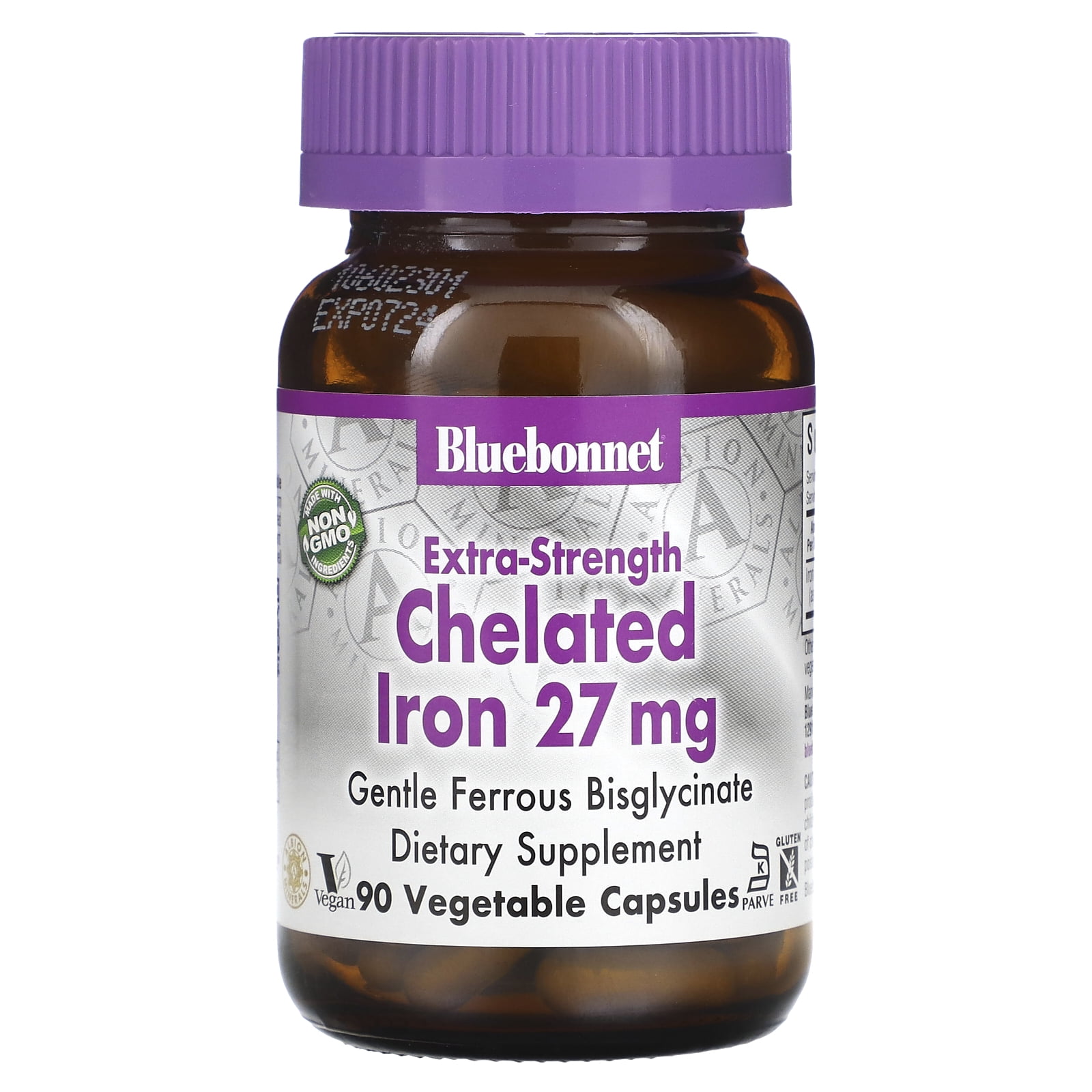 Bluebonnet Nutrition Extra Strength Iron Supplement, Ferrous Glycinate ...
