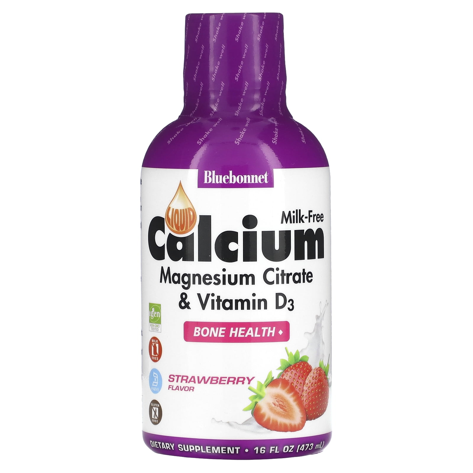 Bluebonnet Liquid Calcium Magnesium Citrate - Strawberry 16 Fluid ...